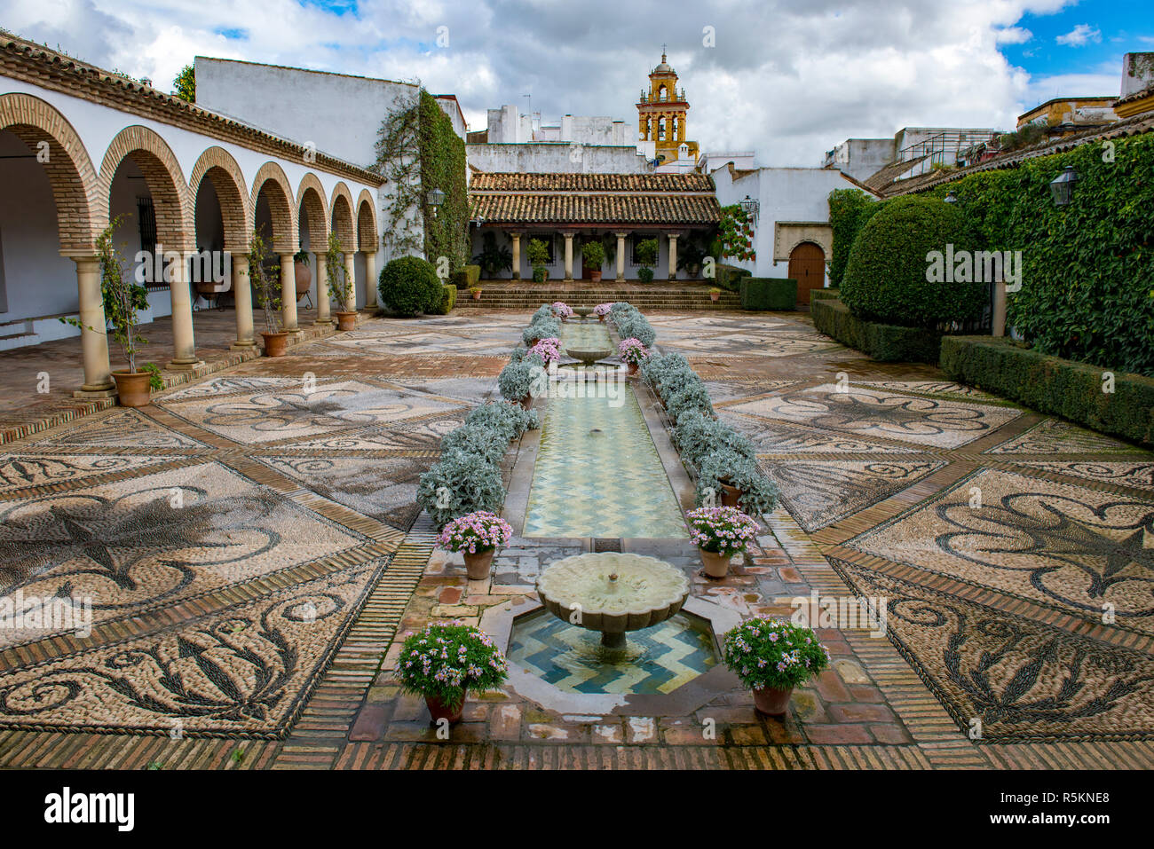 The Patio of the Columns at the Viana Palace in Cordoba, Spain, with ...