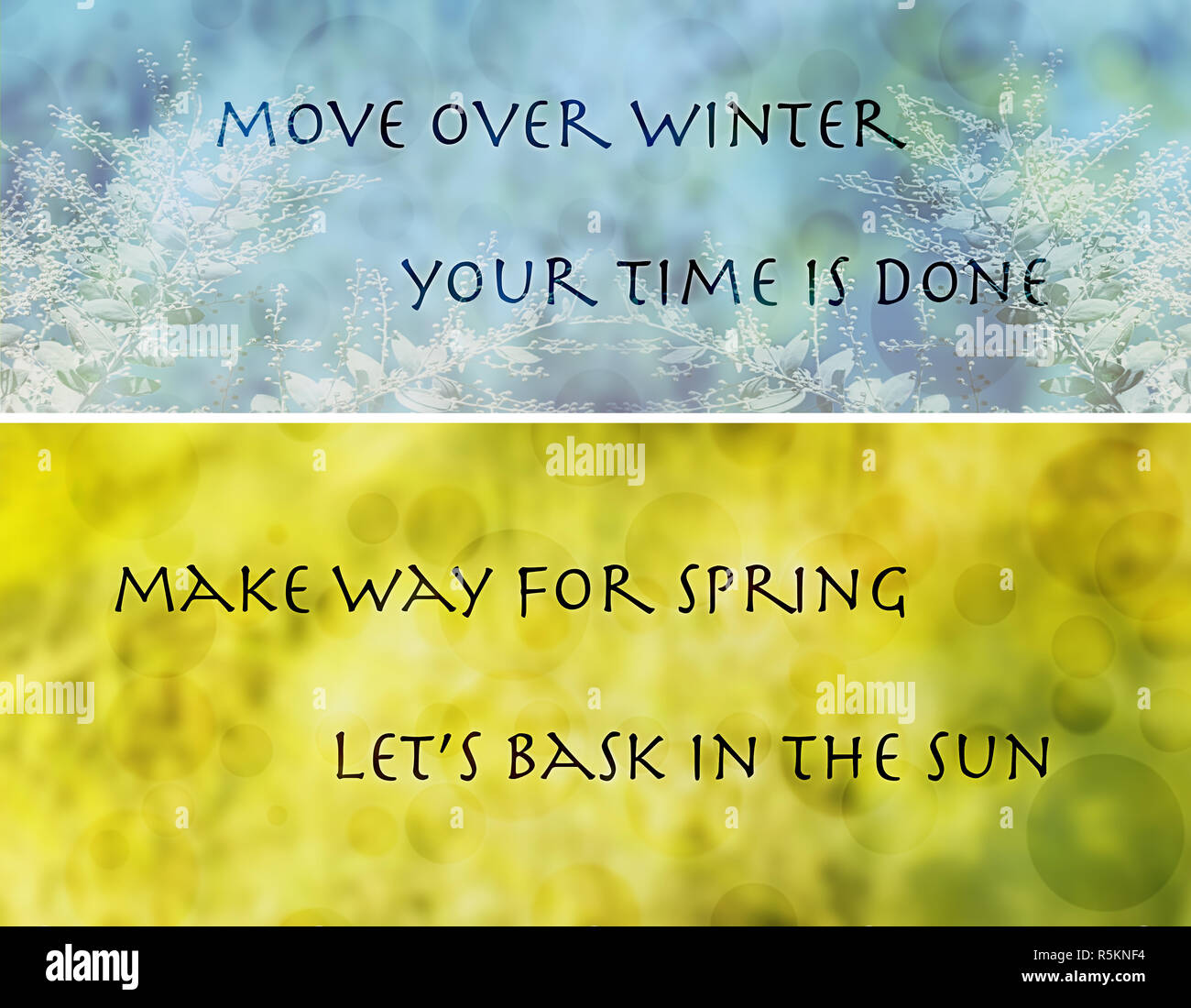 Winter spring background with text Stock Photo - Alamy