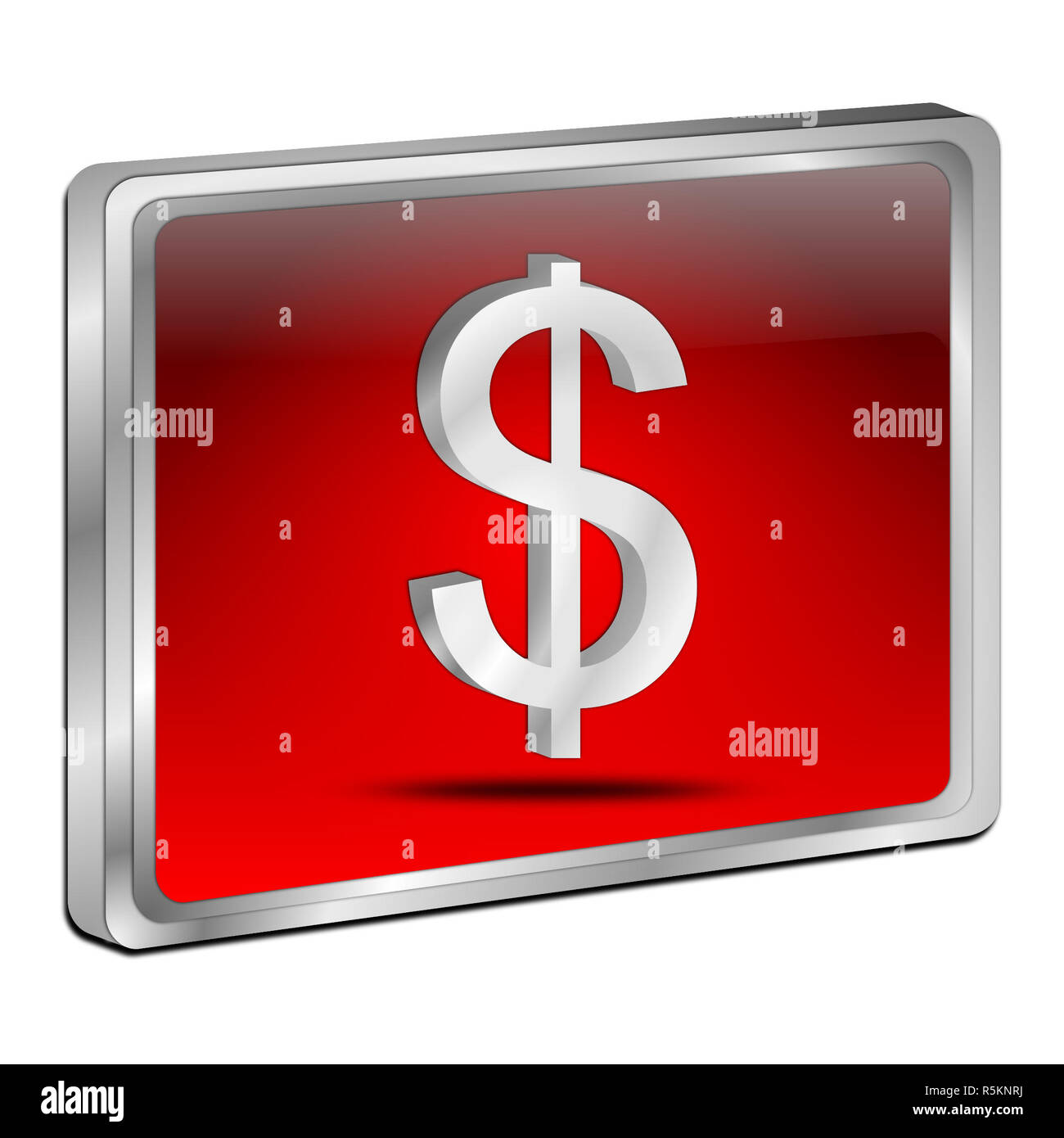 red Button with Dollar sign - 3D illustration Stock Photo - Alamy