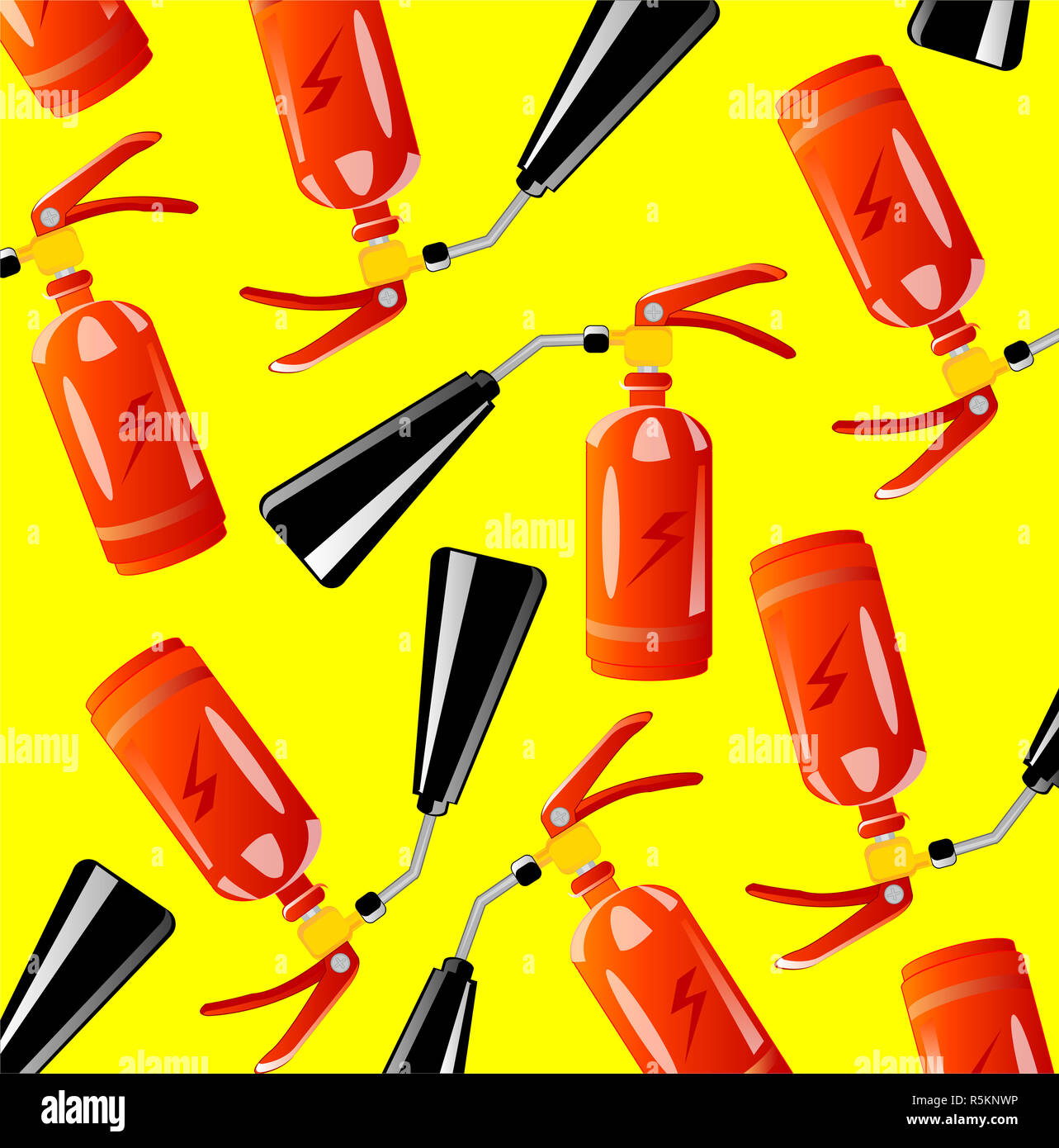 Instrument of the firefighter fire-extinguisher Stock Photo - Alamy