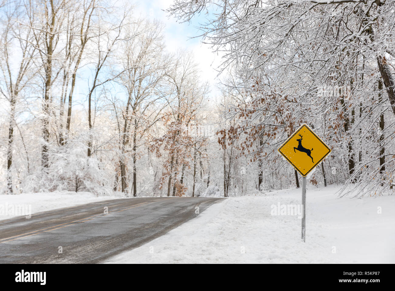 Deer road sign hi-res stock photography and images - Alamy