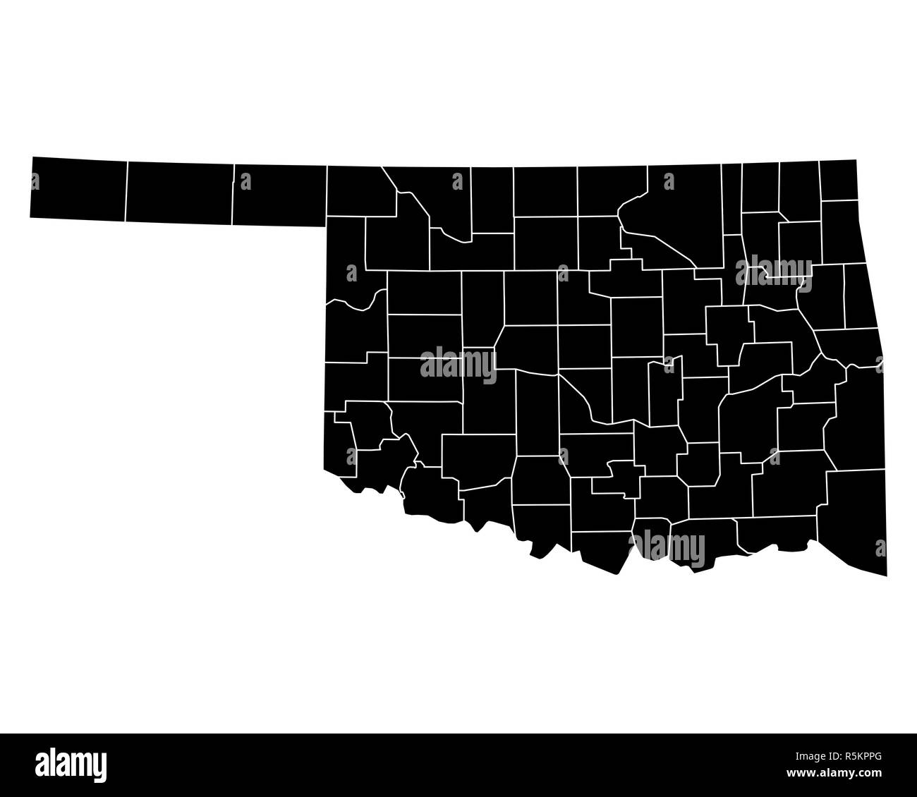 Oklahoma counties map hi-res stock photography and images - Alamy