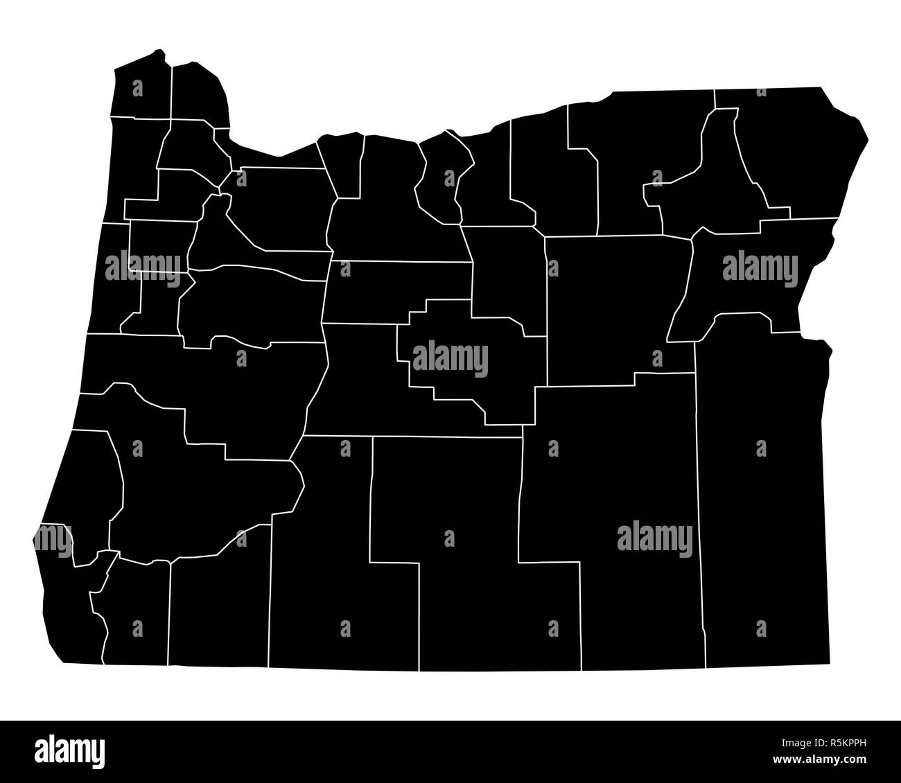 Oregon state map usa Black and White Stock Photos & Images - Alamy