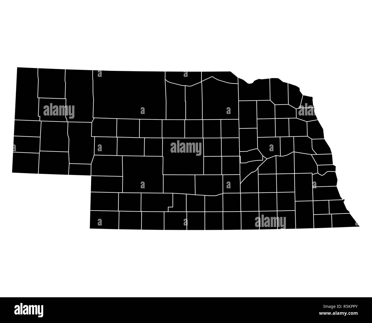 Nebraska county map Black and White Stock Photos & Images - Alamy