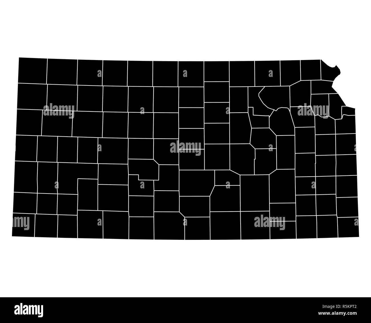 Map kansas state usa Black and White Stock Photos & Images - Alamy