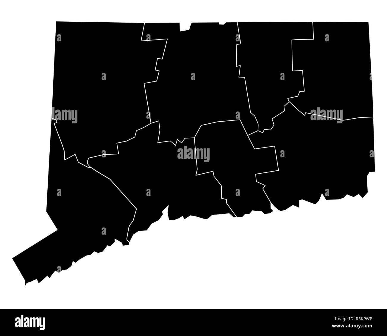 Map of connecticut state Black and White Stock Photos & Images - Alamy