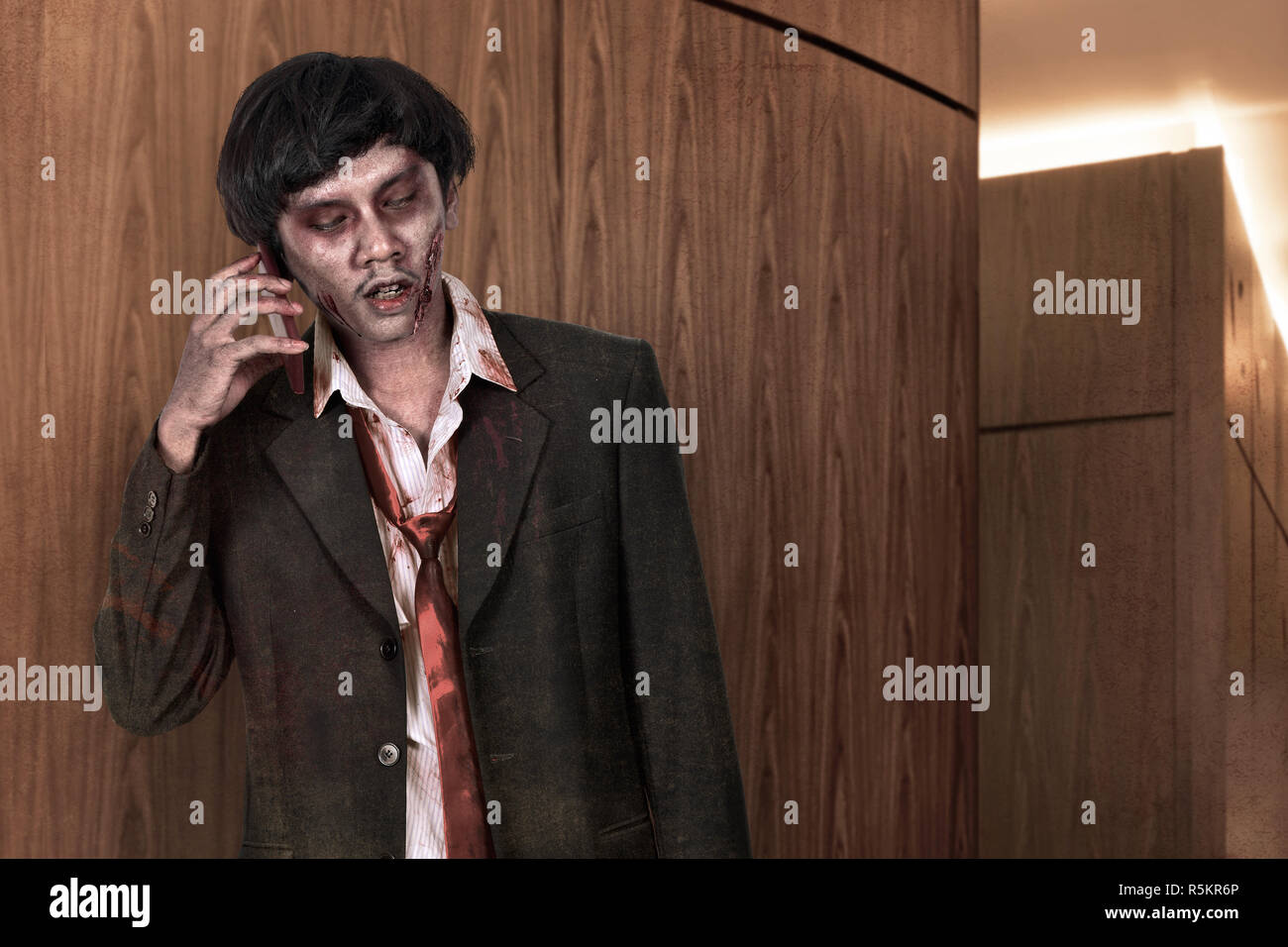Scary asian zombie man hi-res stock photography and images - Alamy