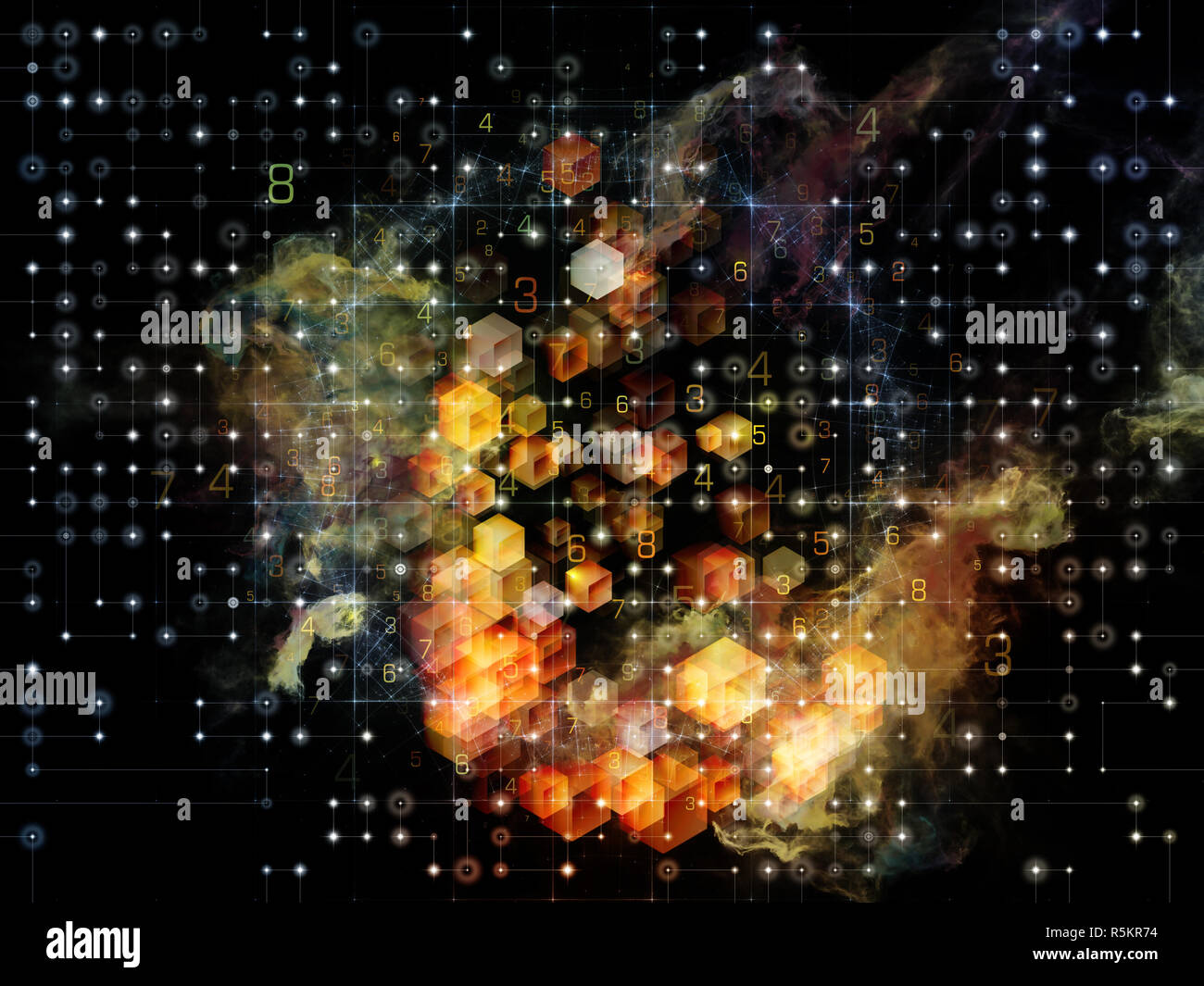 Glow of Digital Grid Stock Photo - Alamy