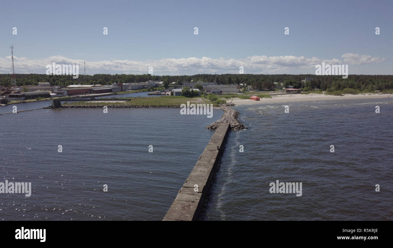 Harbor Roja Latvia Aerial view of countryside drone top view Stock ...