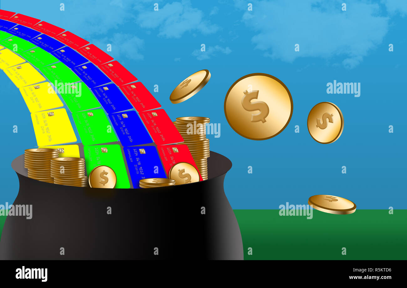 Pot Of Gold At The End Of The Rainbow High Resolution Stock Photography ...