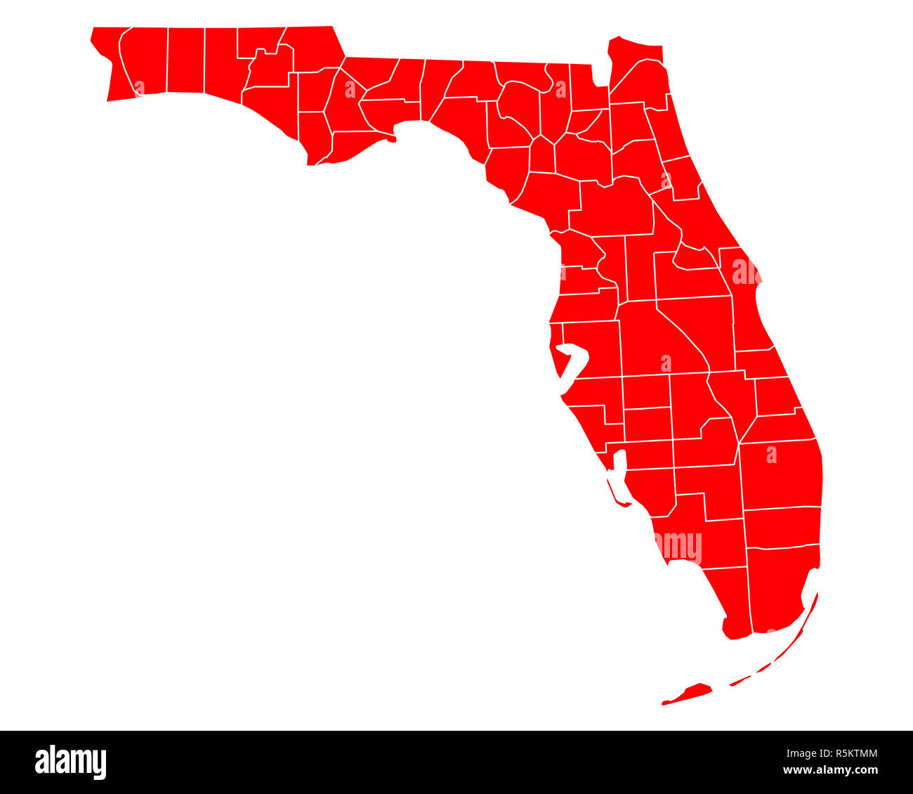 Florida counties map hi-res stock photography and images - Alamy