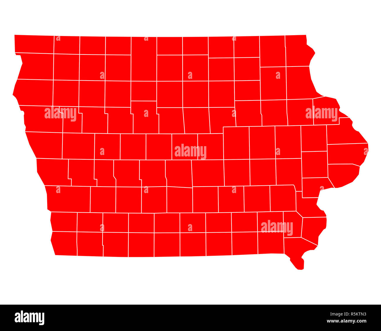 Iowa county map Cut Out Stock Images & Pictures - Alamy