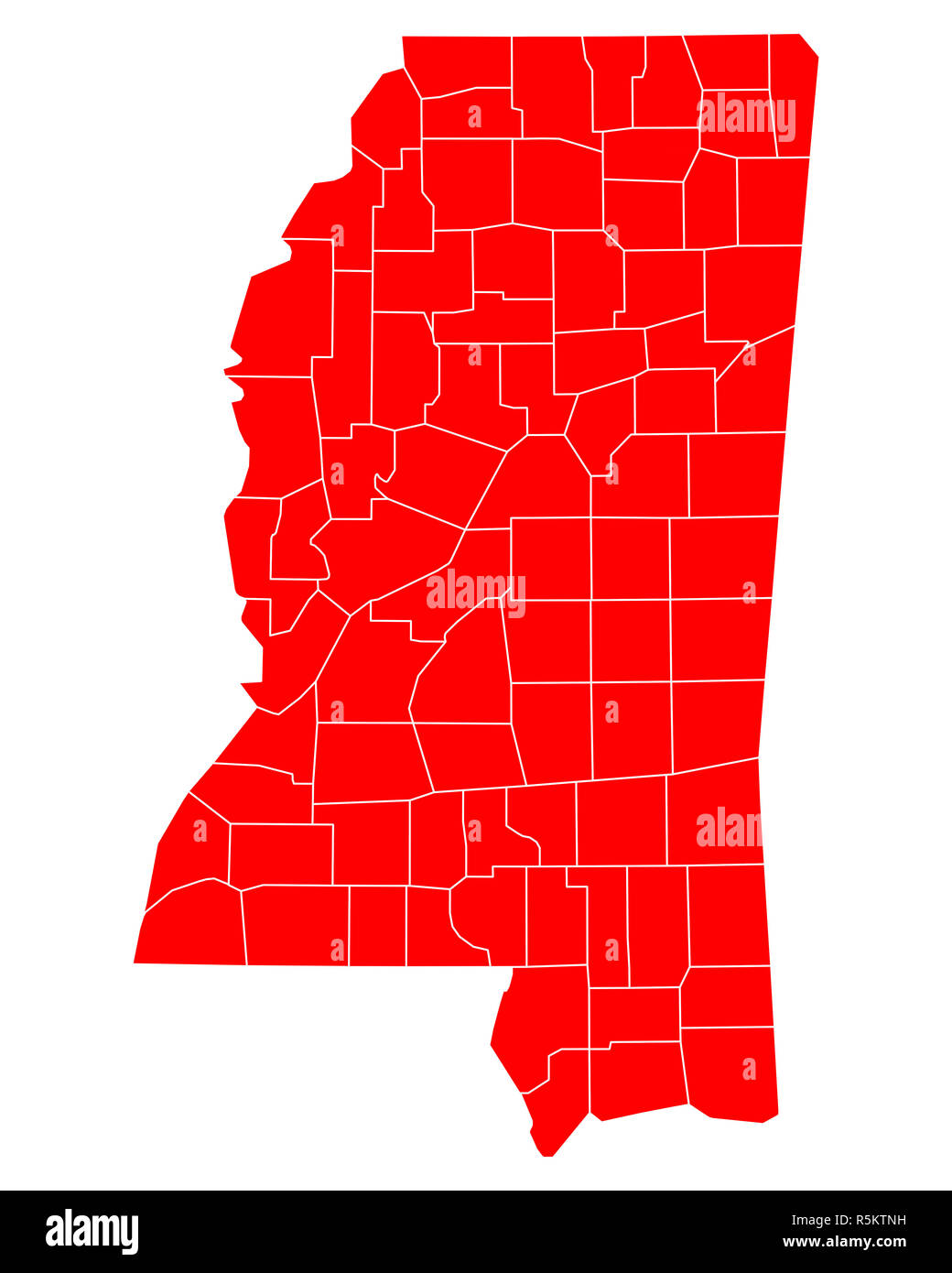 Mississippi counties map hi-res stock photography and images - Alamy