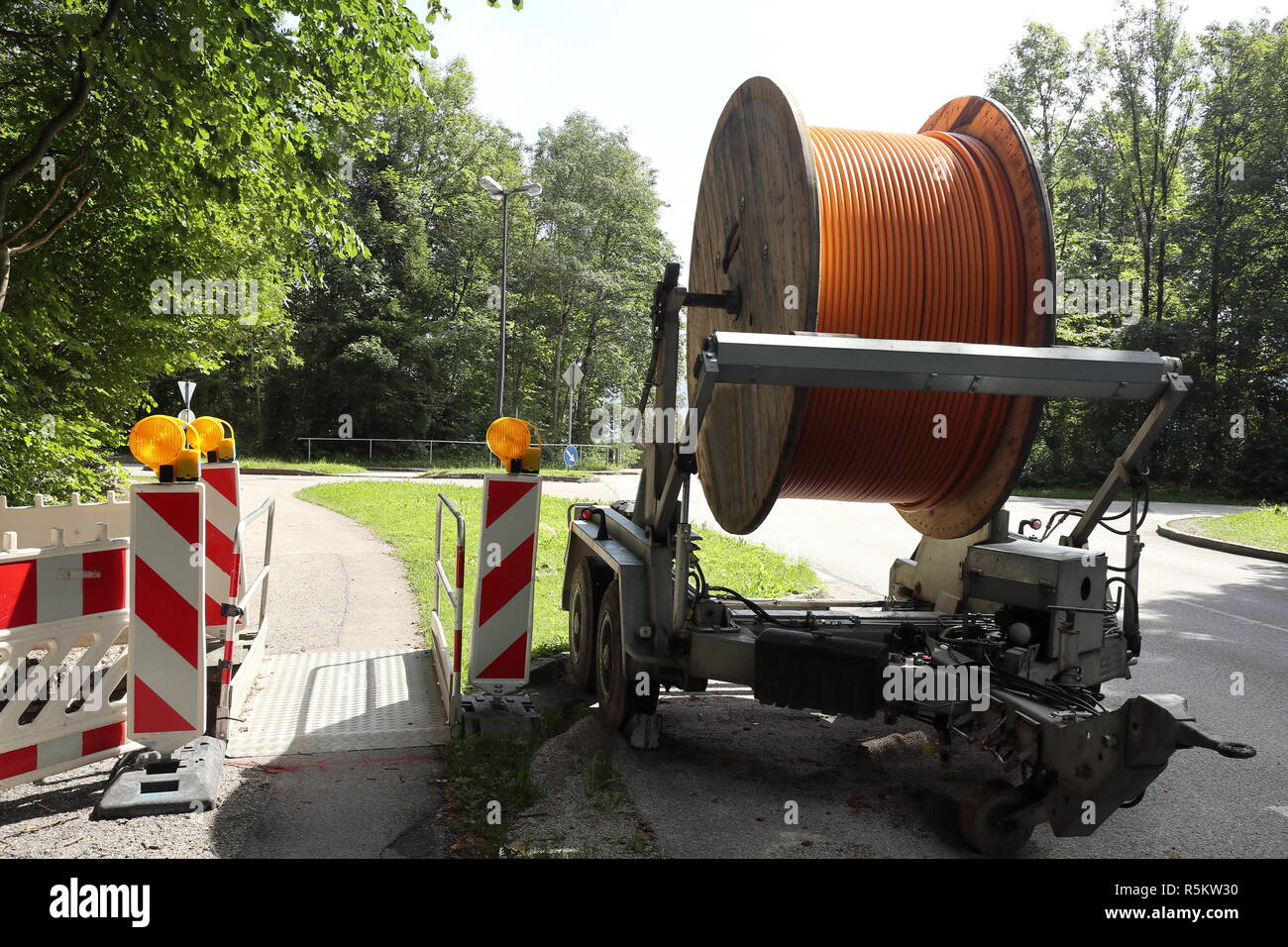 fiber optic cable on construction site Stock Photo - Alamy