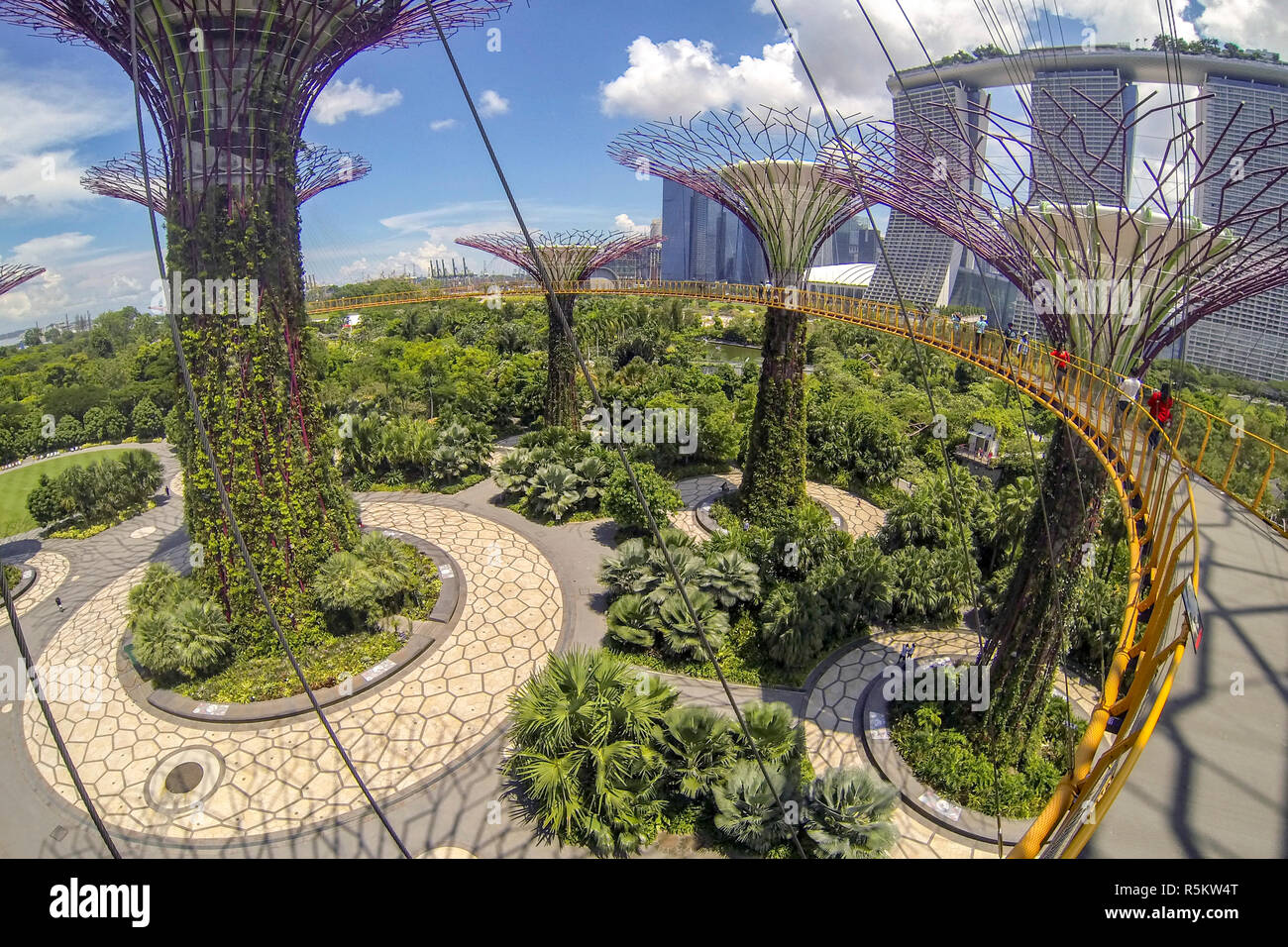 Singapore, Marina Bay, Gardens by the Bay, visitors enjoying the ...