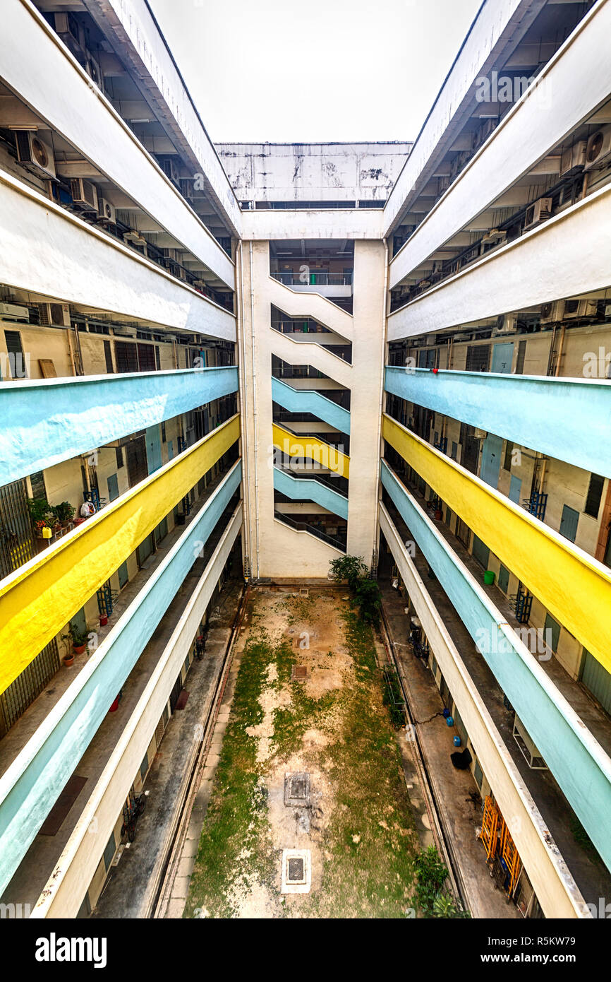 Singapore, Atrium of Industrial Building Stock Photo - Alamy