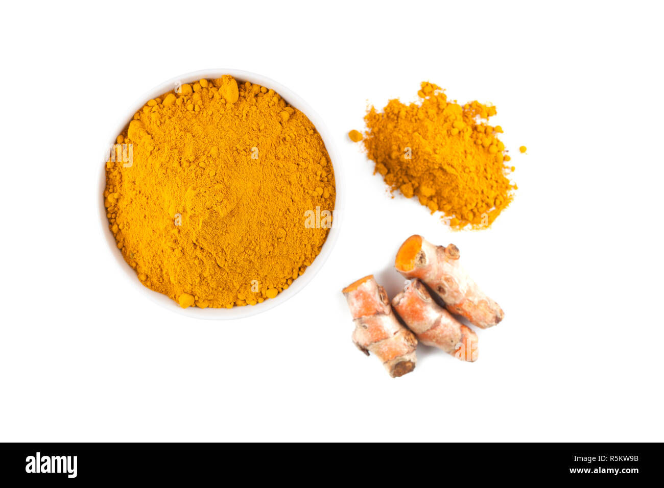 Turmeric rhizome and turmeric powder Stock Photo - Alamy