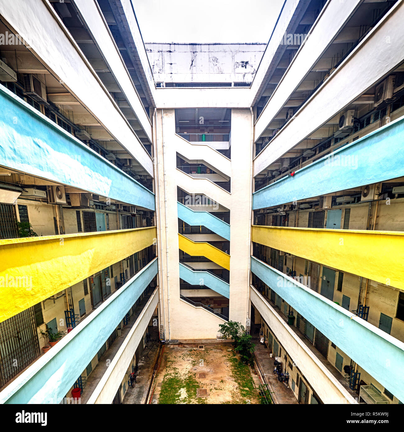 Singapore, Atrium of Industrial Building Stock Photo - Alamy