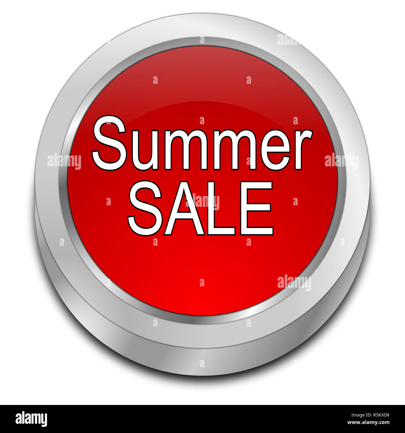 red summer sale button - 3D illustration Stock Photo - Alamy