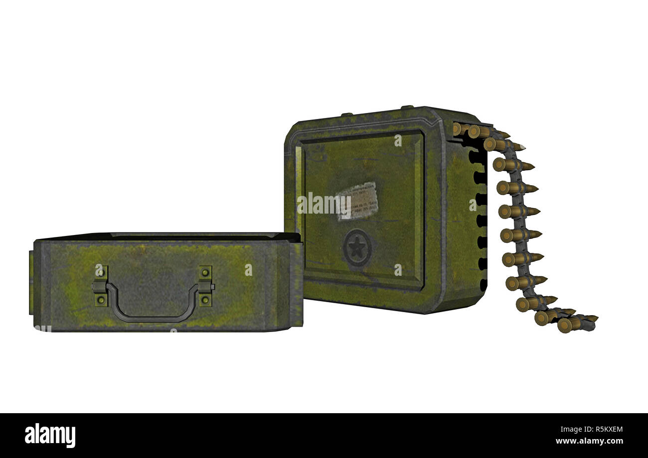 ammunition boxes with patron belt Stock Photo - Alamy