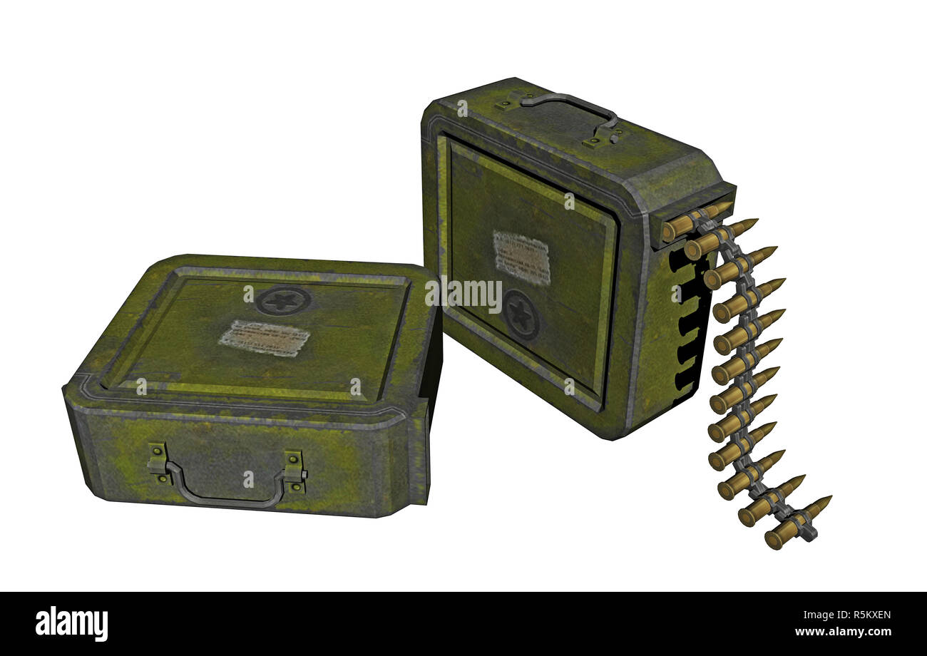 ammunition boxes with patron belt Stock Photo - Alamy