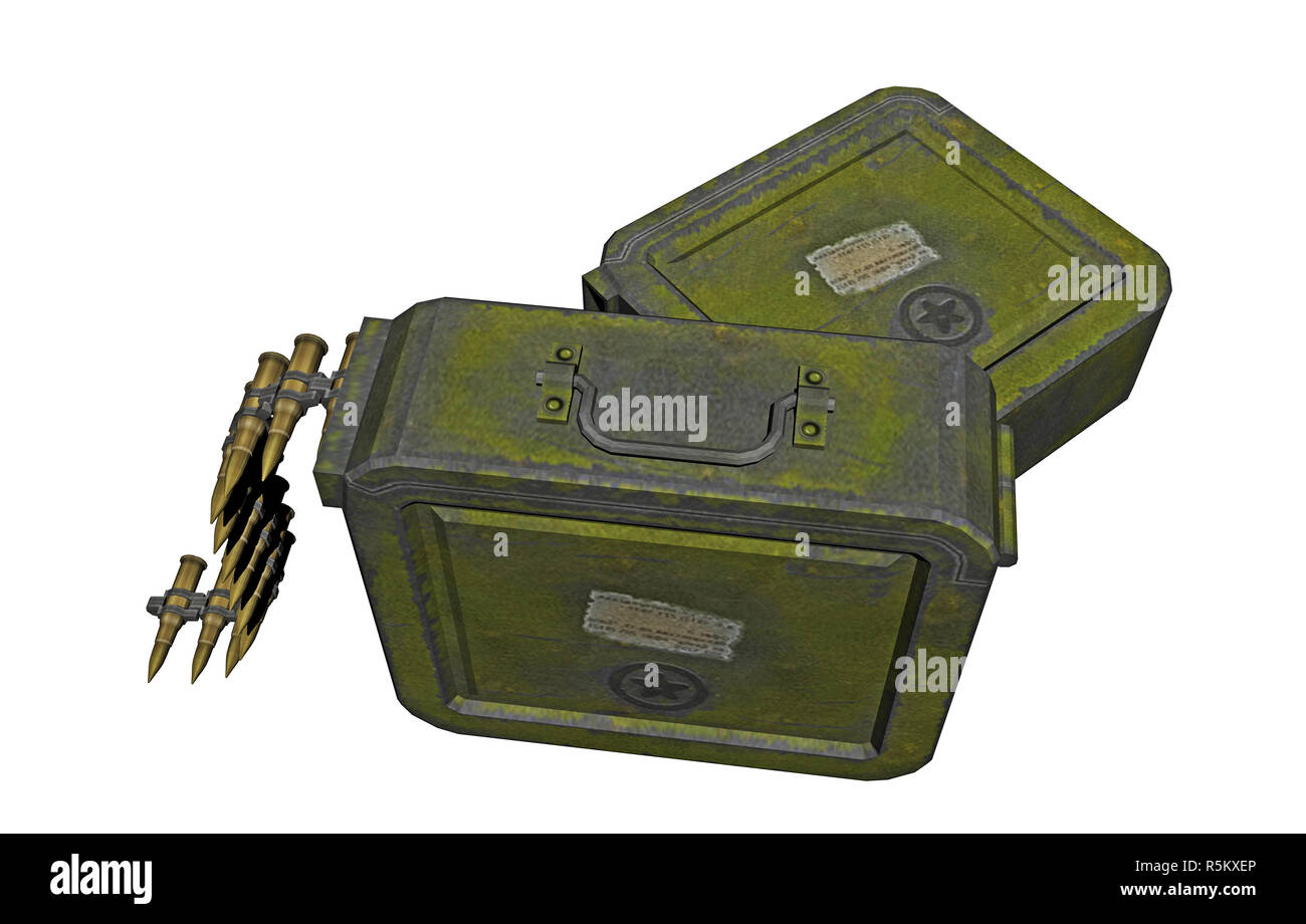 ammunition boxes with patron belt Stock Photo - Alamy