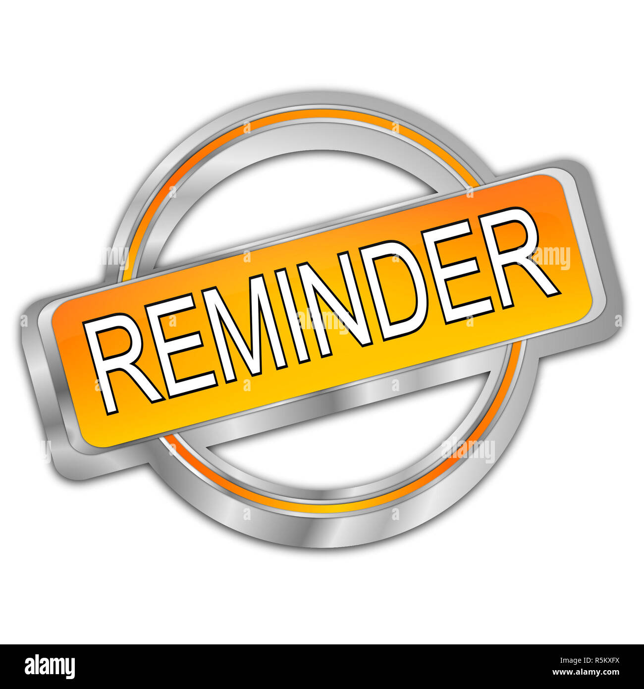 decorative silver orange Reminder Button - 3D illustration Stock Photo ...