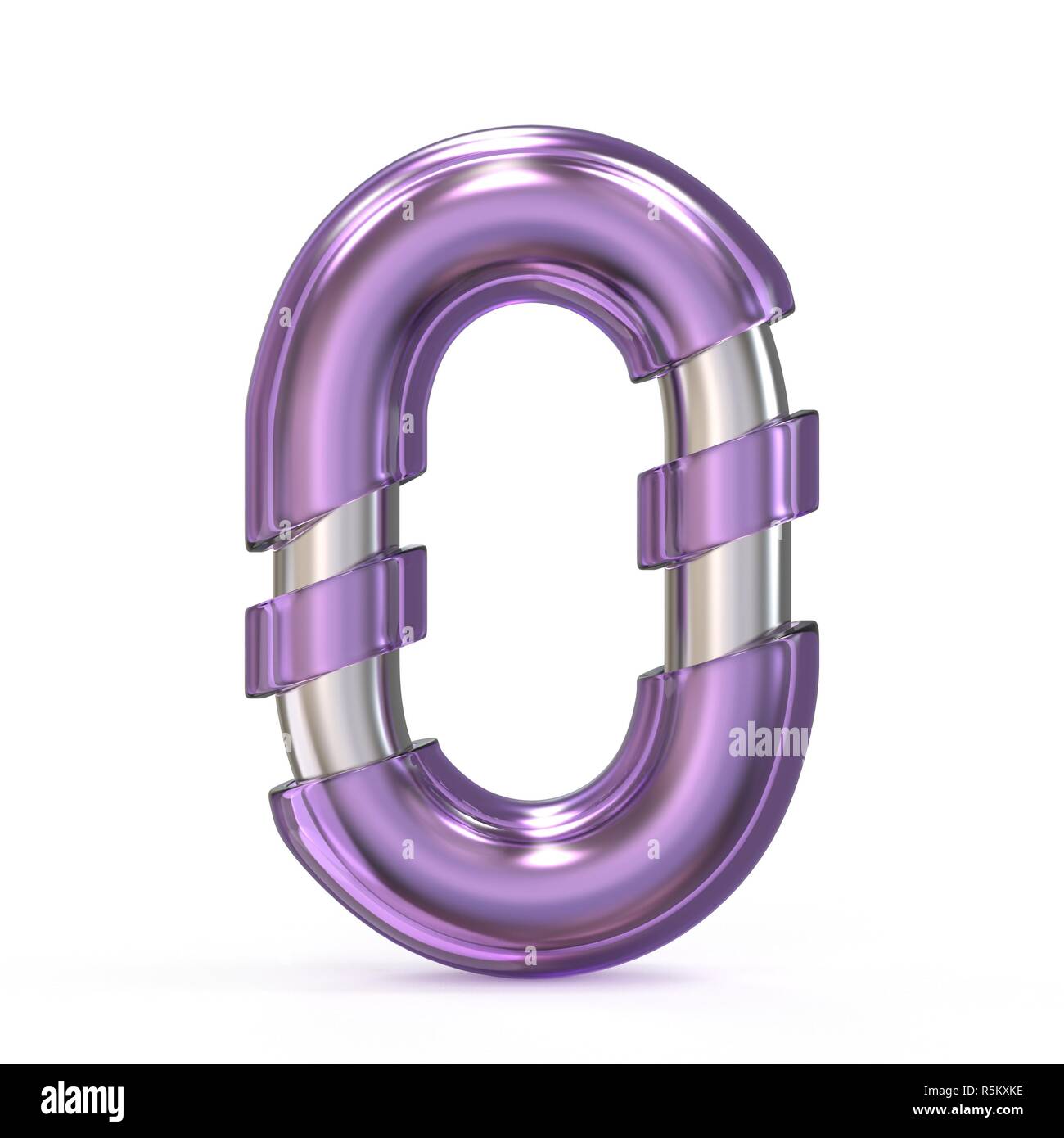 Purple gem with metal core font LETTER O 3D Stock Photo - Alamy