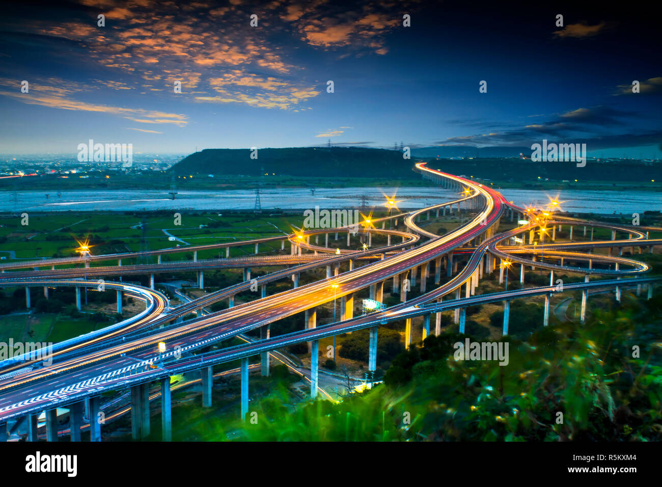 beautiful sunset city road with very nice background color Stock Photo ...