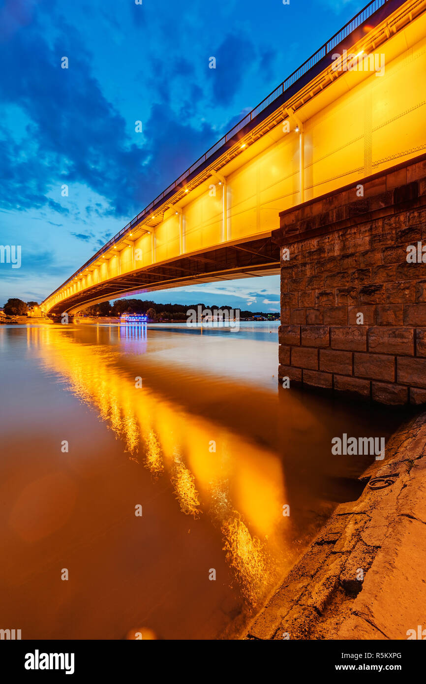 Bridge at night Stock Photo - Alamy