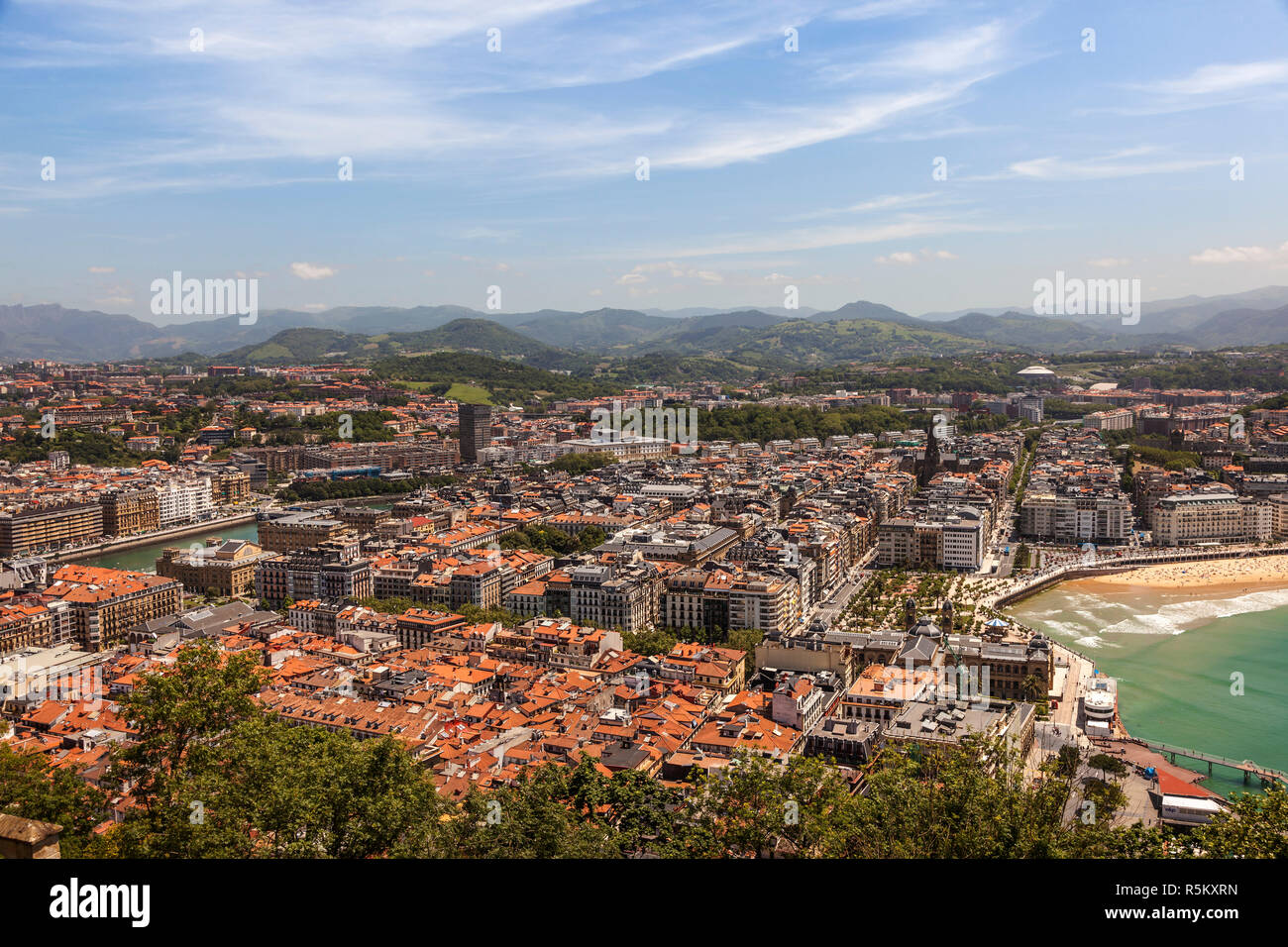 Aerial view of San Sebastian, Spain Stock Photo - Alamy