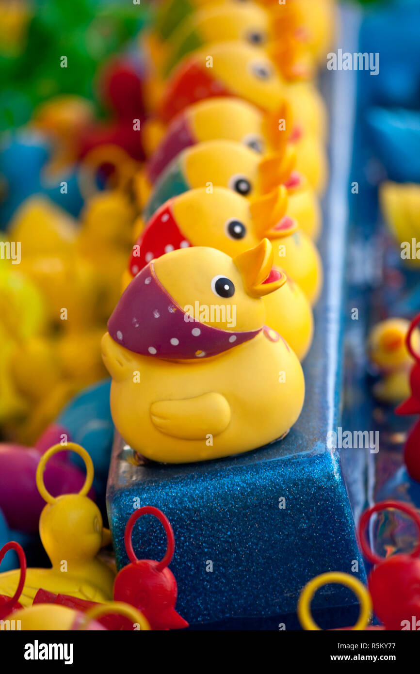 Ducks in a fair booth Stock Photo - Alamy