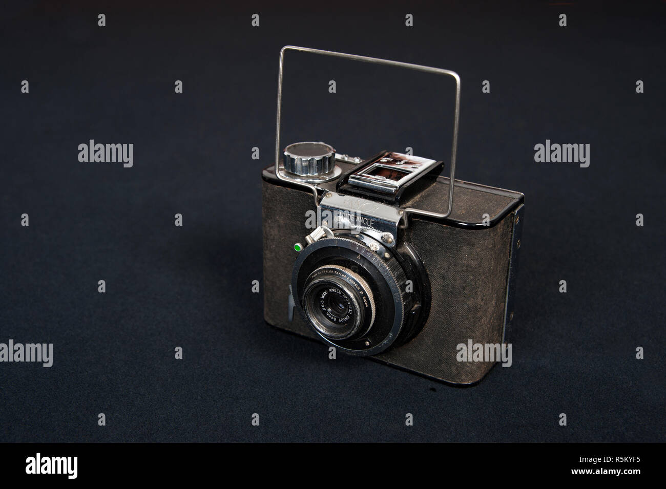Vintage camera known as the Envoy, used for wide angle photography ...