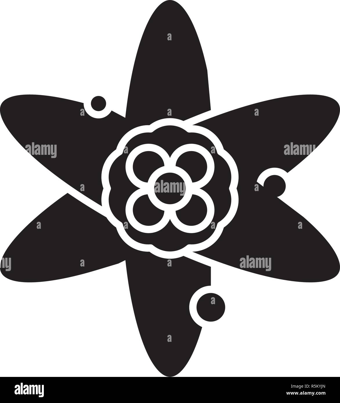 Electron black icon, vector sign on isolated background. Electron ...