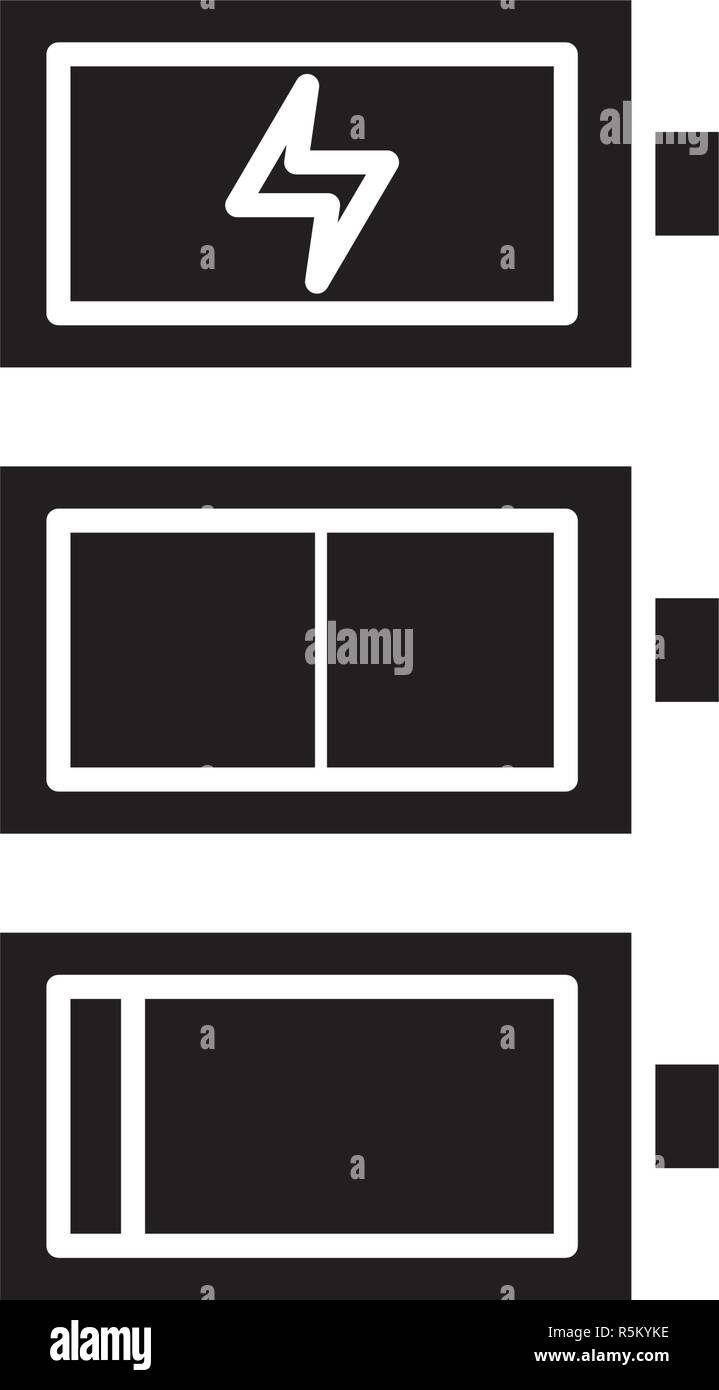 Recharge black icon, vector sign on isolated background. Recharge ...