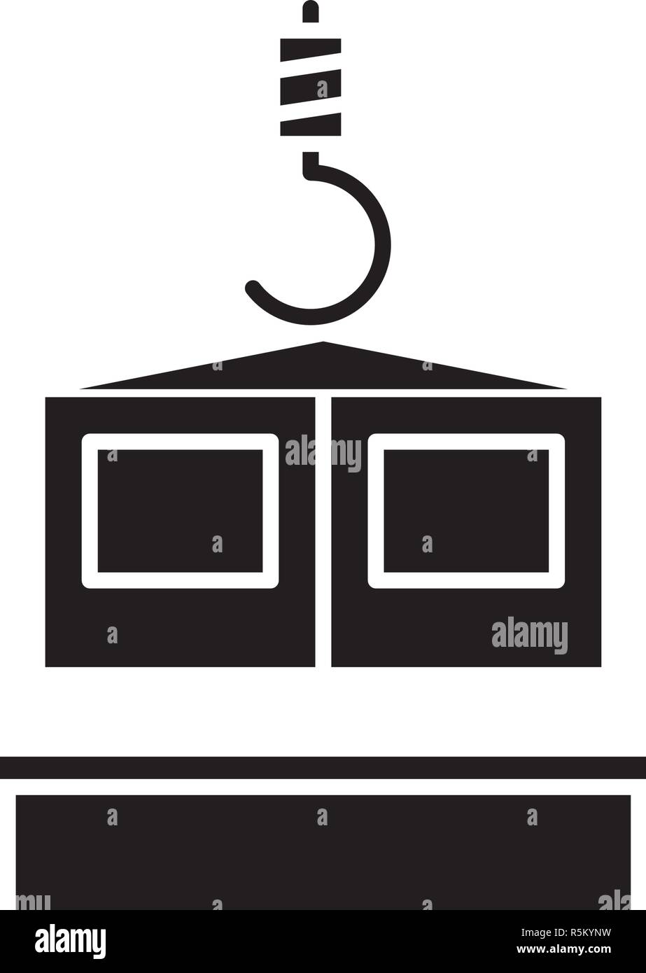 Construction system black icon, vector sign on isolated background ...