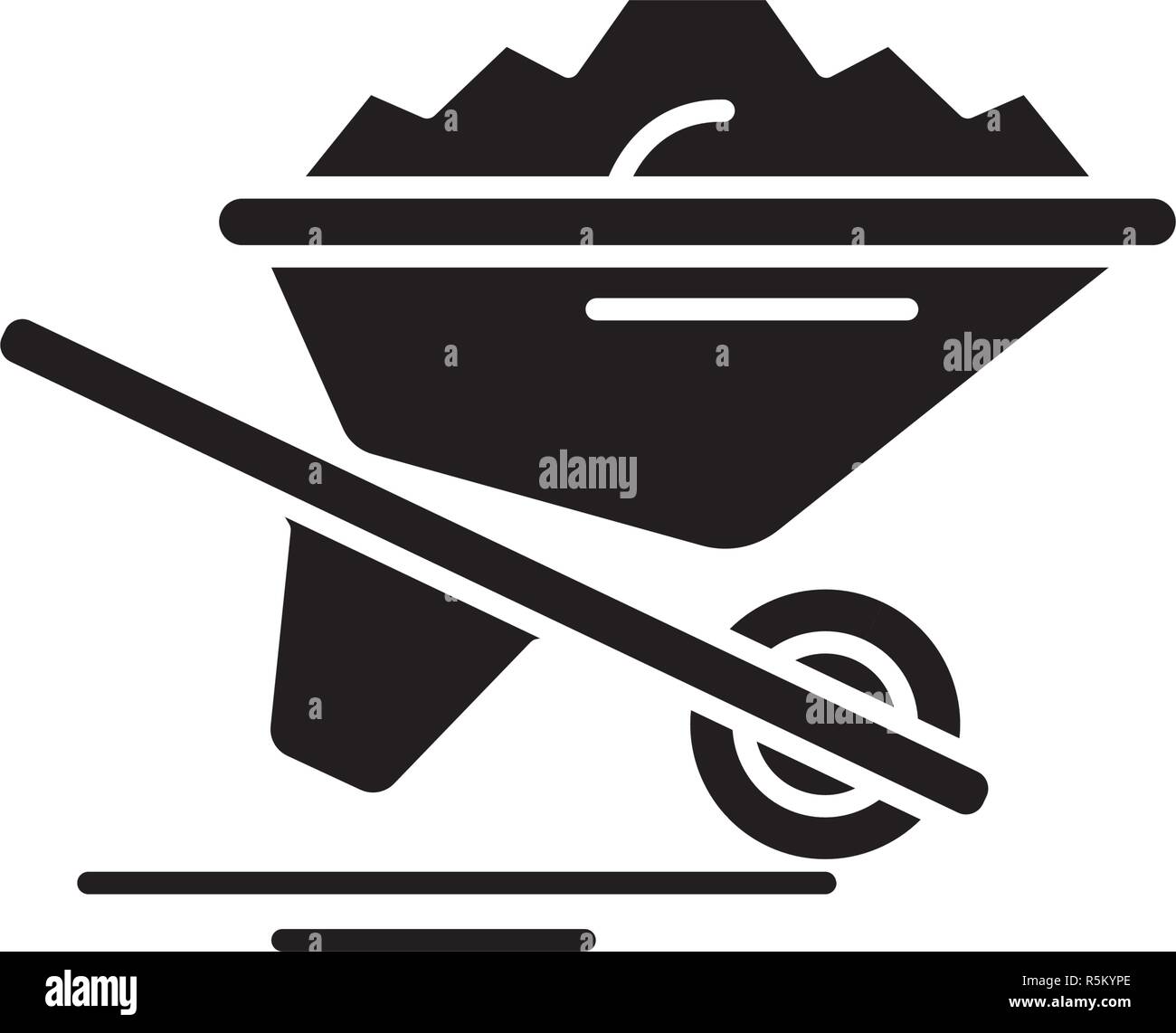 Carry sand black icon, vector sign on isolated background. Carry sand ...