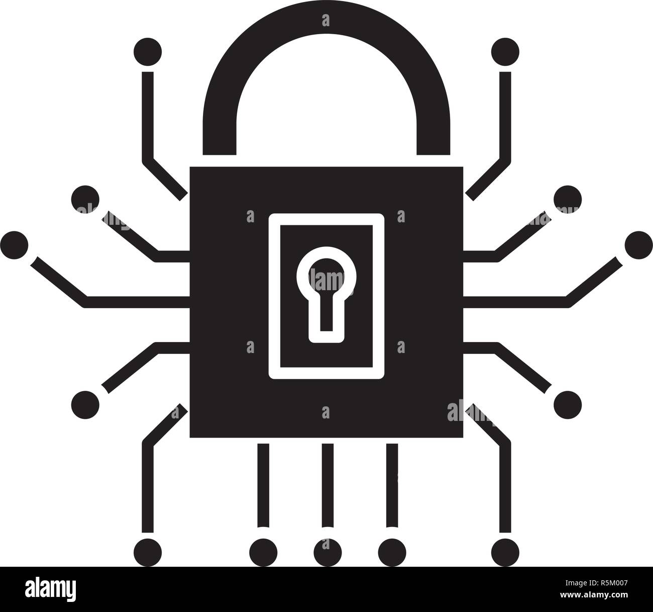 Information security black icon, vector sign on isolated background ...