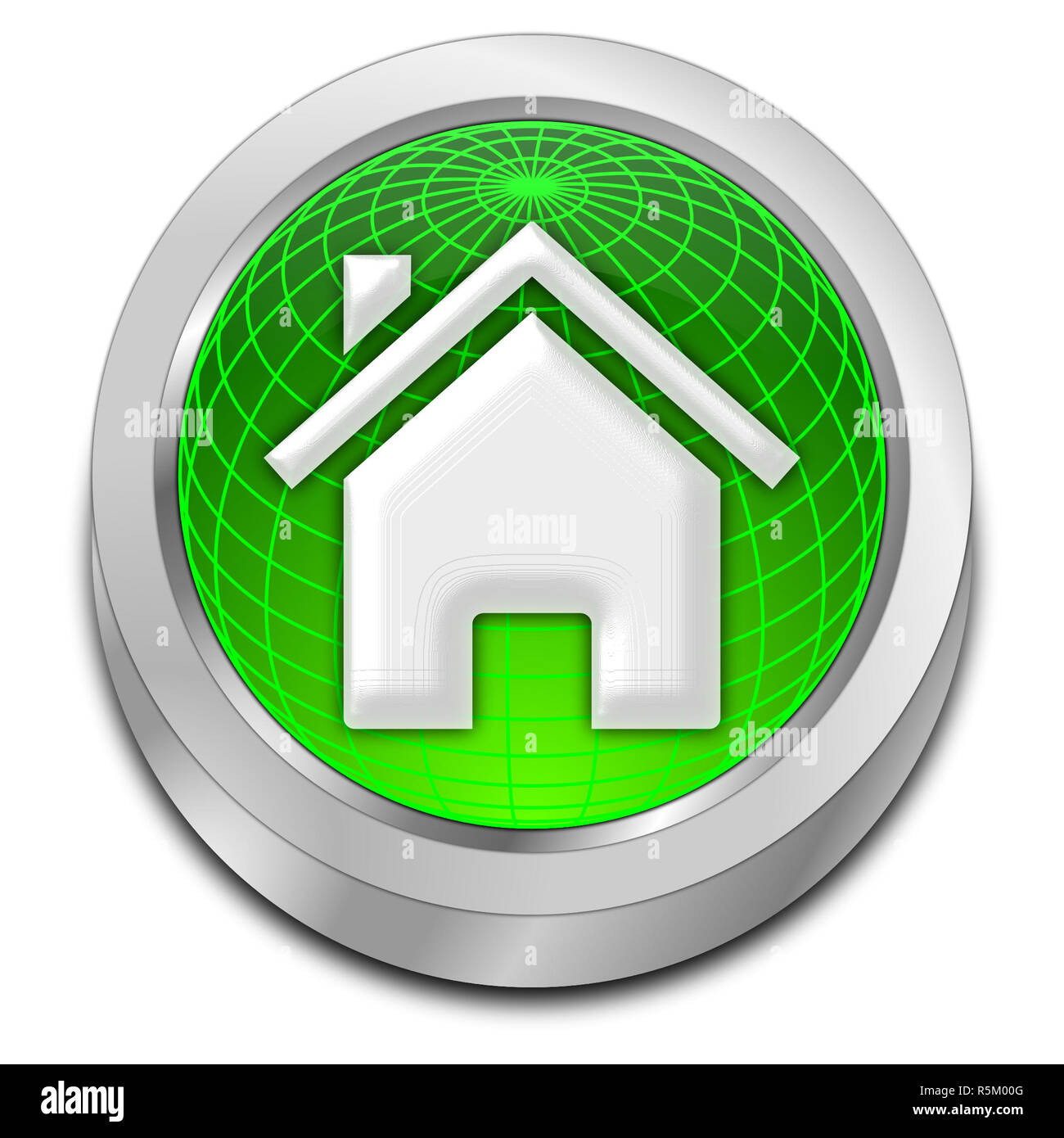 decorative green Home Button - 3D illustration Stock Photo - Alamy