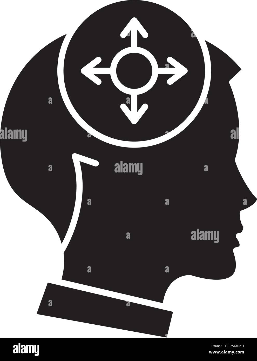 Decision making black icon, vector sign on isolated background ...