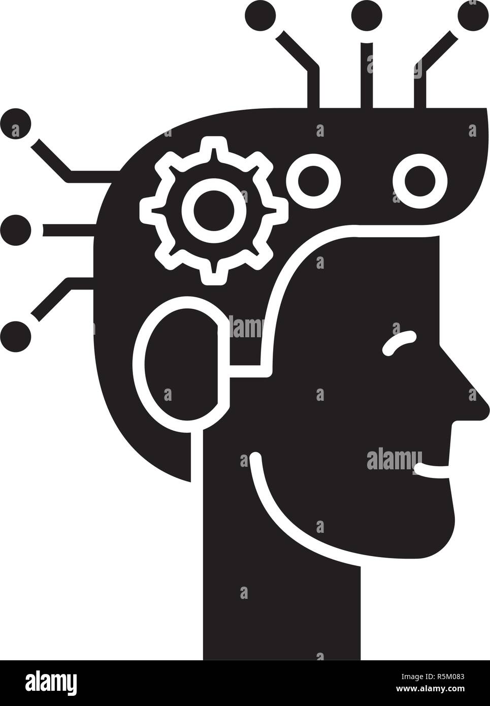 Strategic thinking black icon, vector sign on isolated background ...