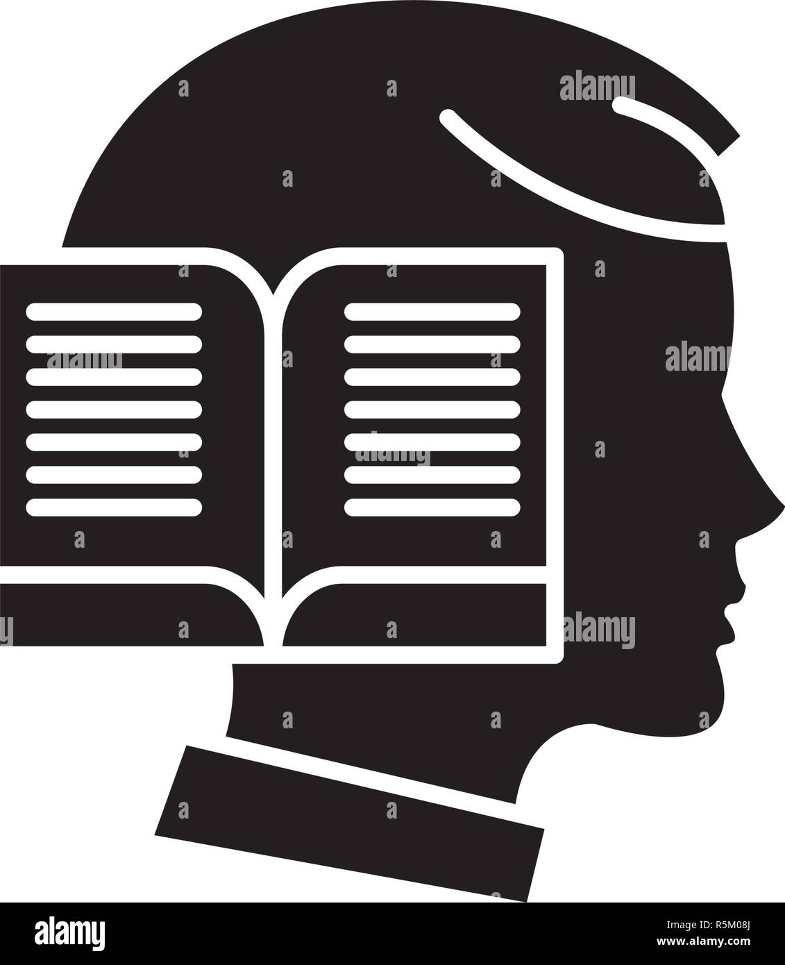 Reading time black icon, vector sign on isolated background. Reading ...