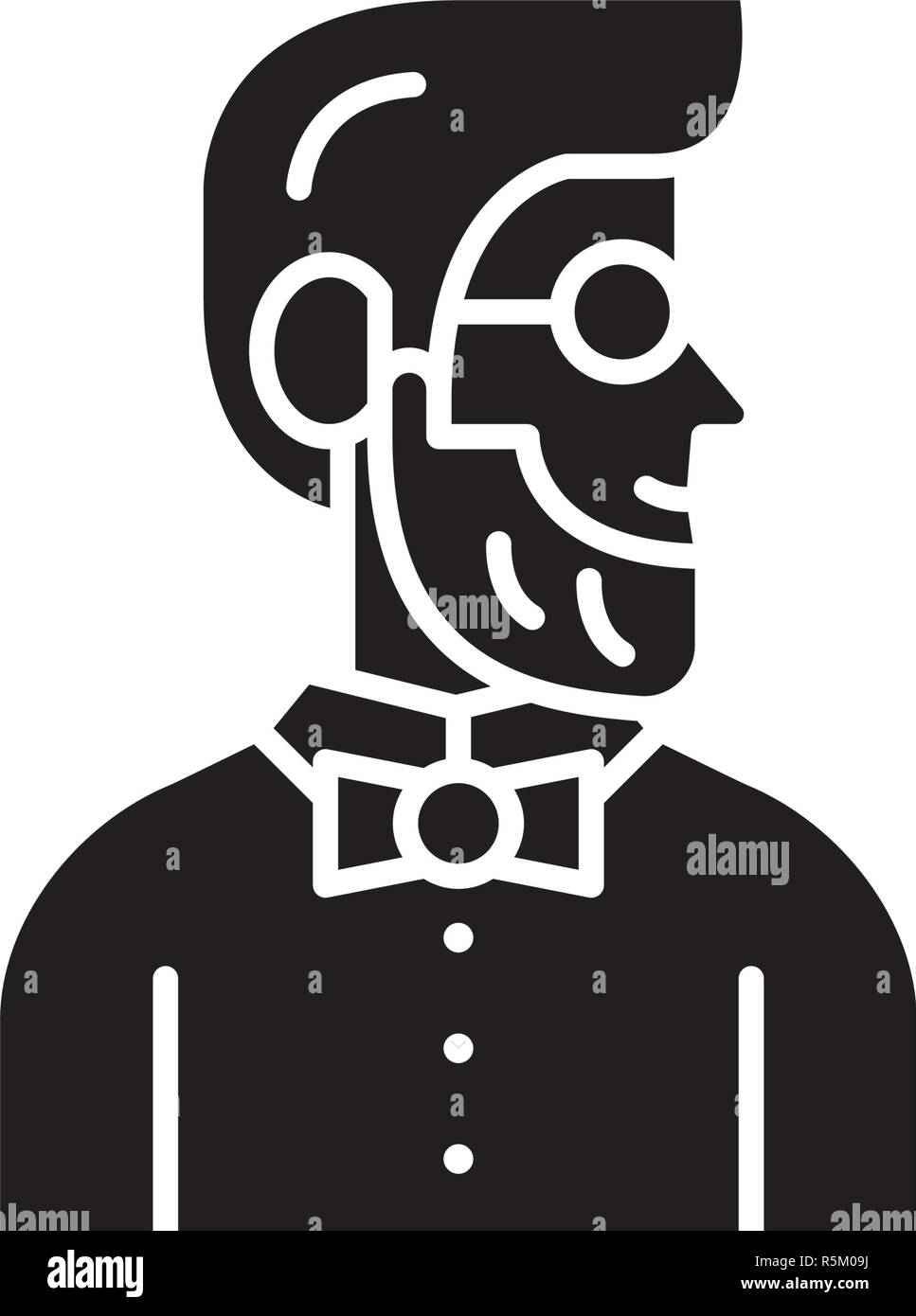 Stylist black icon, vector sign on isolated background. Stylist concept ...