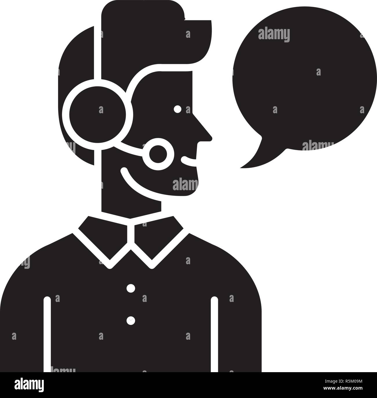 Operator black icon, vector sign on isolated background. Operator ...