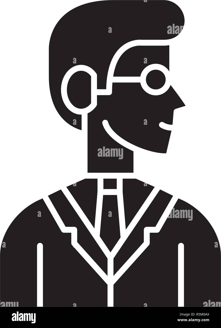 Employee black icon, vector sign on isolated background. Employee ...