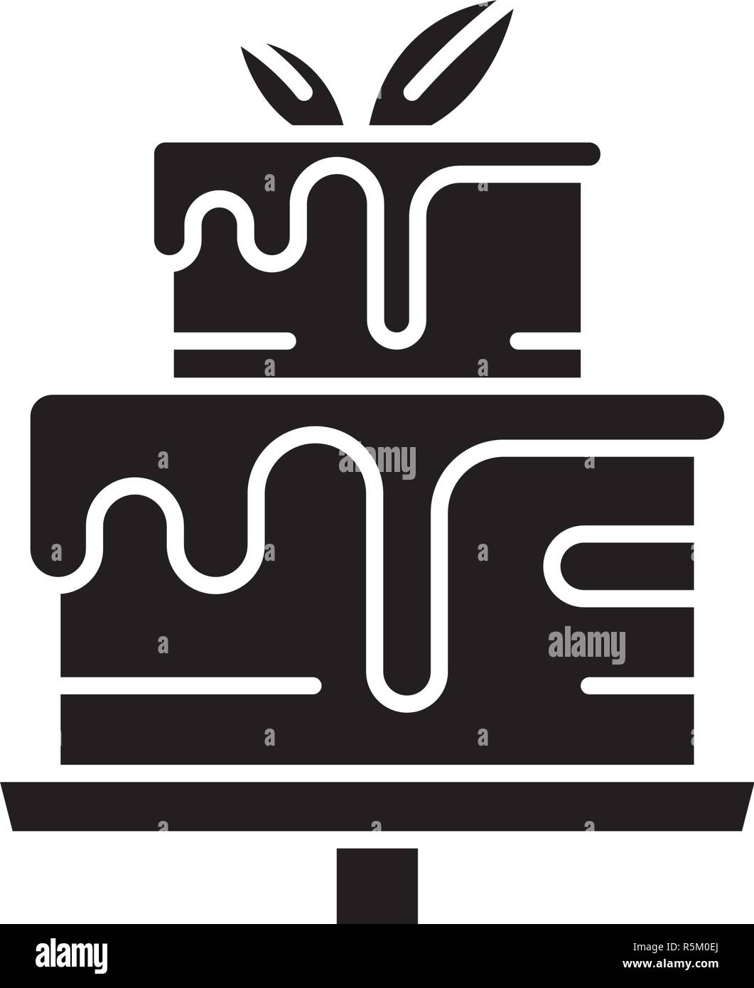 Pudding black icon, vector sign on isolated background. Pudding concept ...