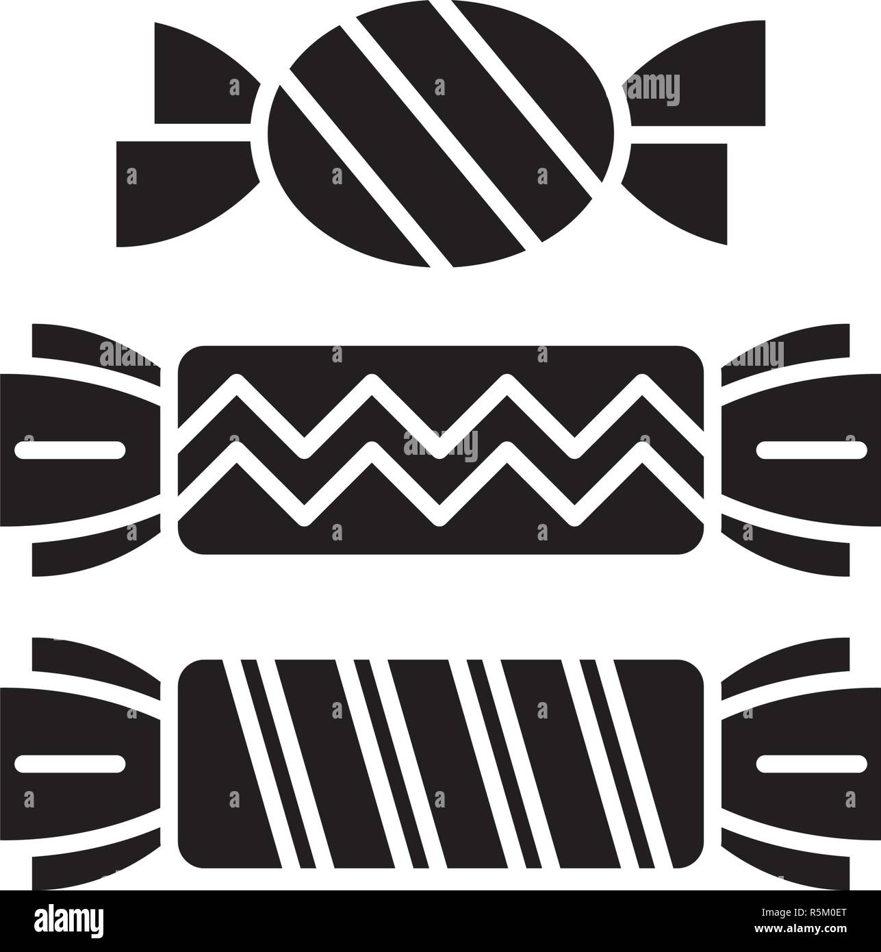 Candy black icon, vector sign on isolated background. Candy concept ...