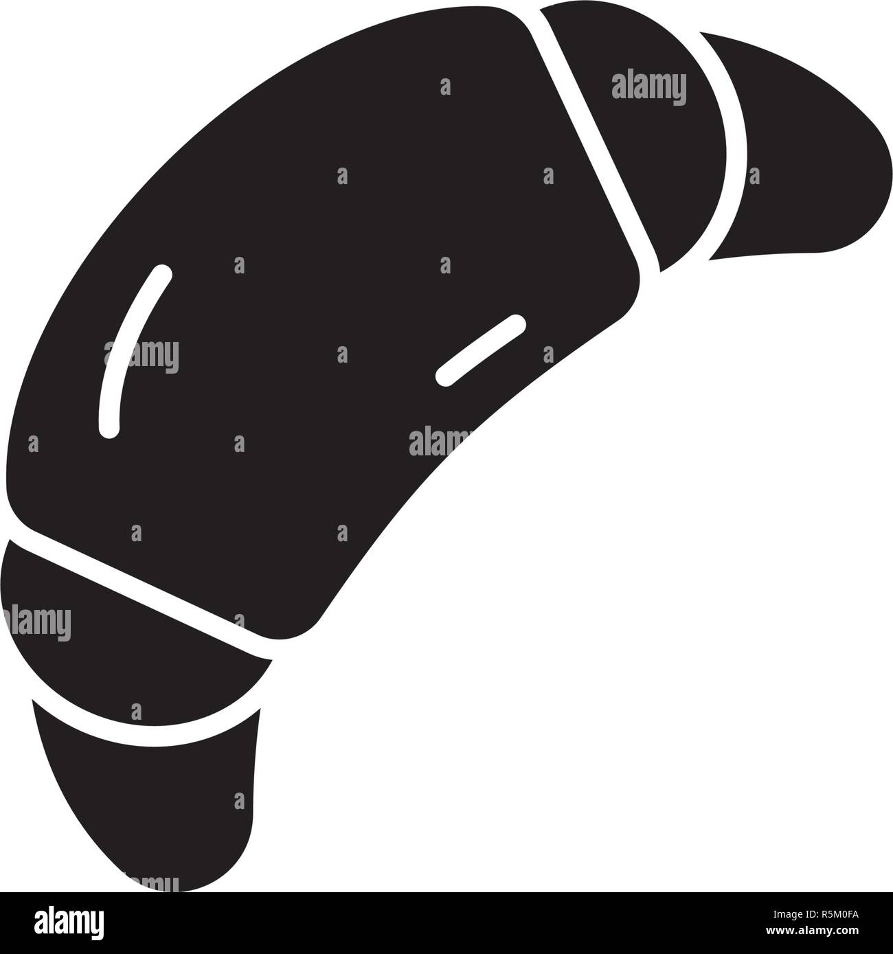 Croissant black icon, vector sign on isolated background. Croissant ...