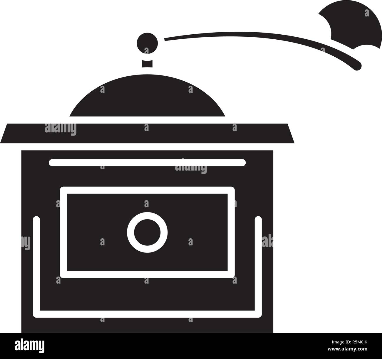 Coffee grinder black icon, vector sign on isolated background. Coffee ...