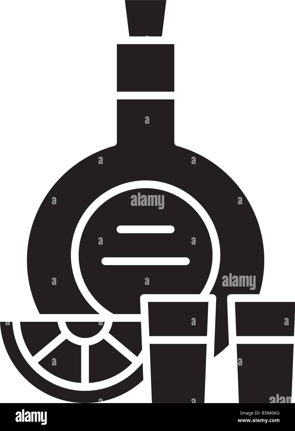 Cognac black icon, vector sign on isolated background. Cognac concept ...